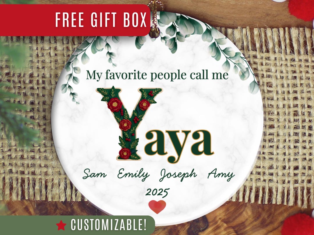 Custom Yaya Ornament From Grandchildren, Personalized Yaya Christmas ...
