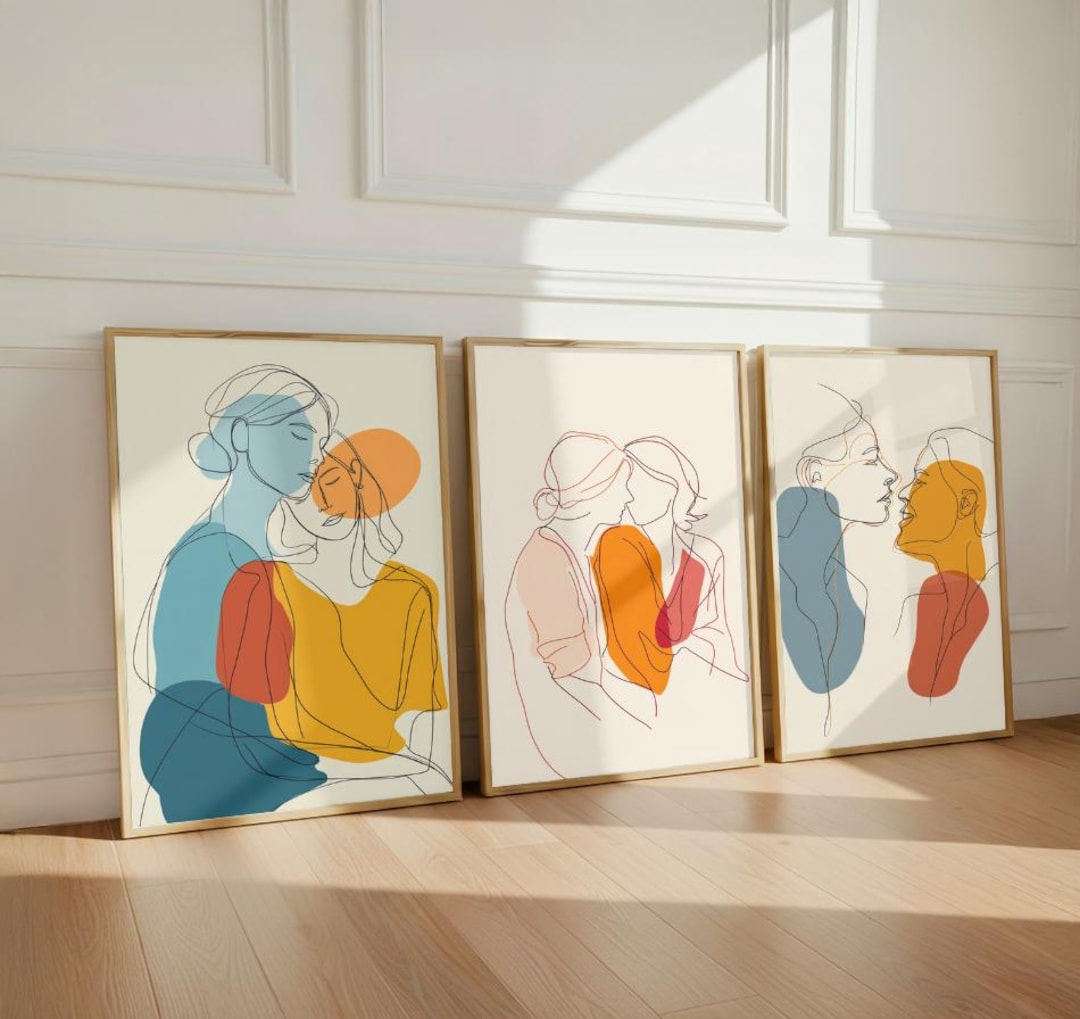 Femme Queer Line Art Prints | Inclusive LGBTQIA+ Wall Art for Shared ...