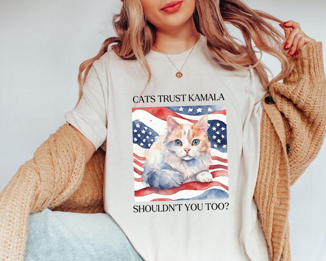 Cats Trust Kamala Harris, Cat Lady Shirt, Vote Democratic T-shirt, USA ...