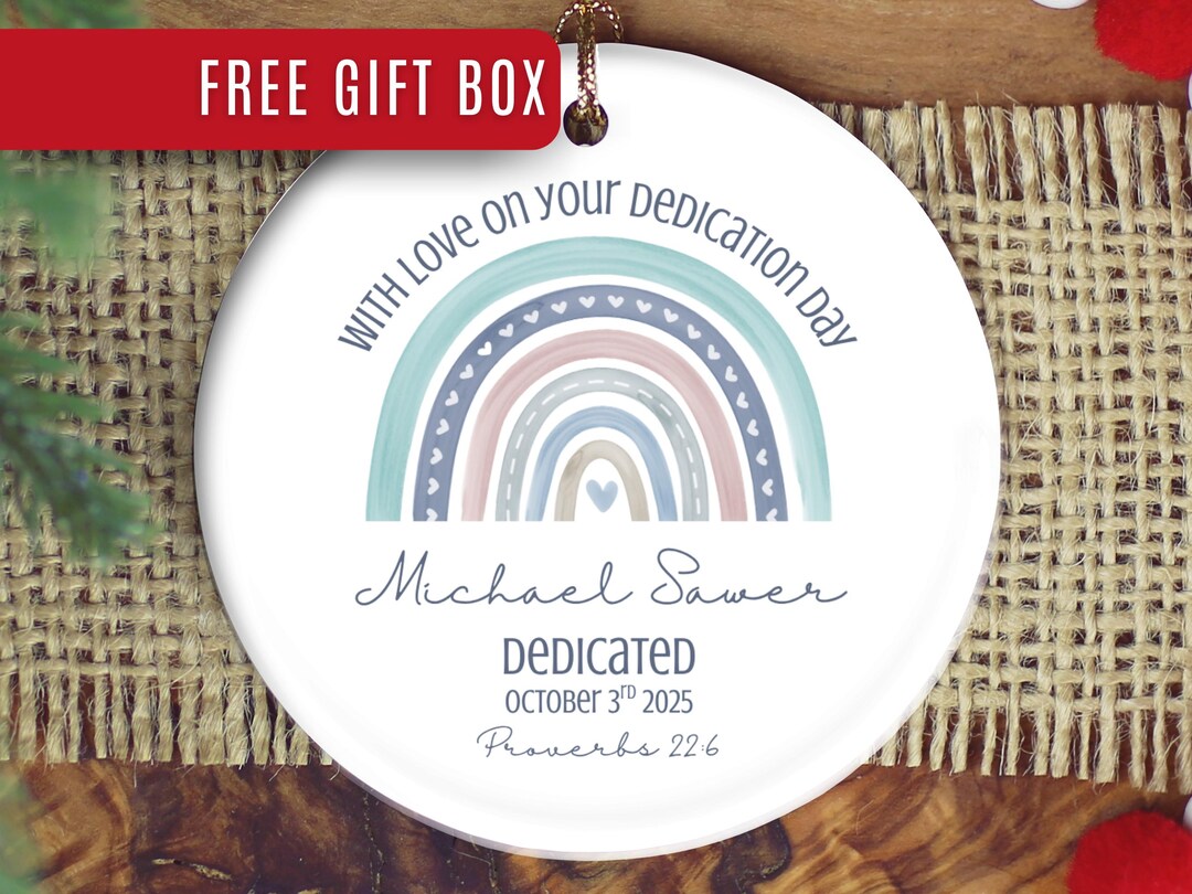 Boy Dedication Ornament, Custom Boy's Dedication Christmas Ornament ...