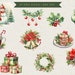 Traditional Christmas Clipart Bundle, Watercolor Winter Clipart ...