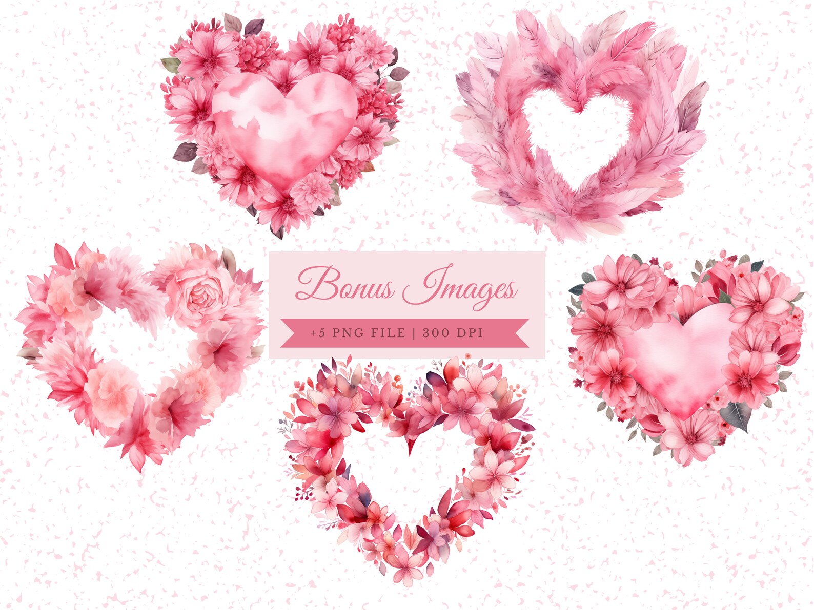 Pink Valentine's Hearts, Knitted Heart Clipart, Valentine's Day Art ...