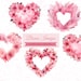Pink Valentine's Hearts, Knitted Heart Clipart, Valentine's Day Art ...