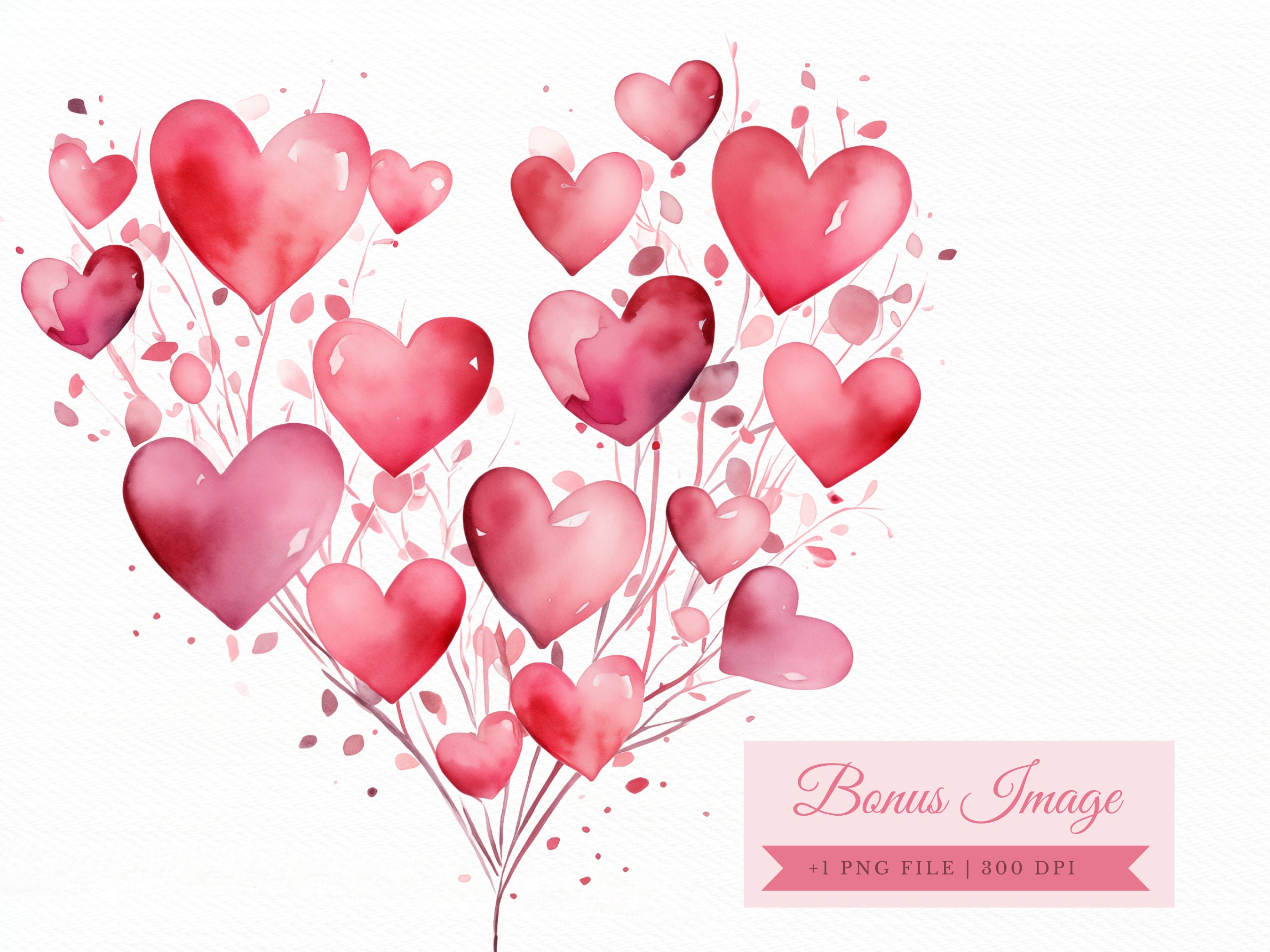 Pink Valentine Tree Hearts Clipart, Love Nature Graphics, Valentines ...