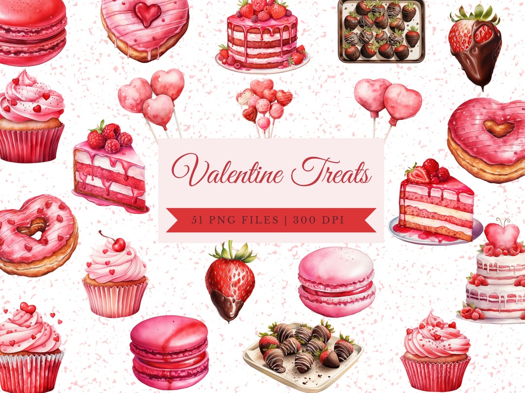 Valentine's Day Sweet Treats Gift Ideas, Greeting Card PNG, Sweet ...