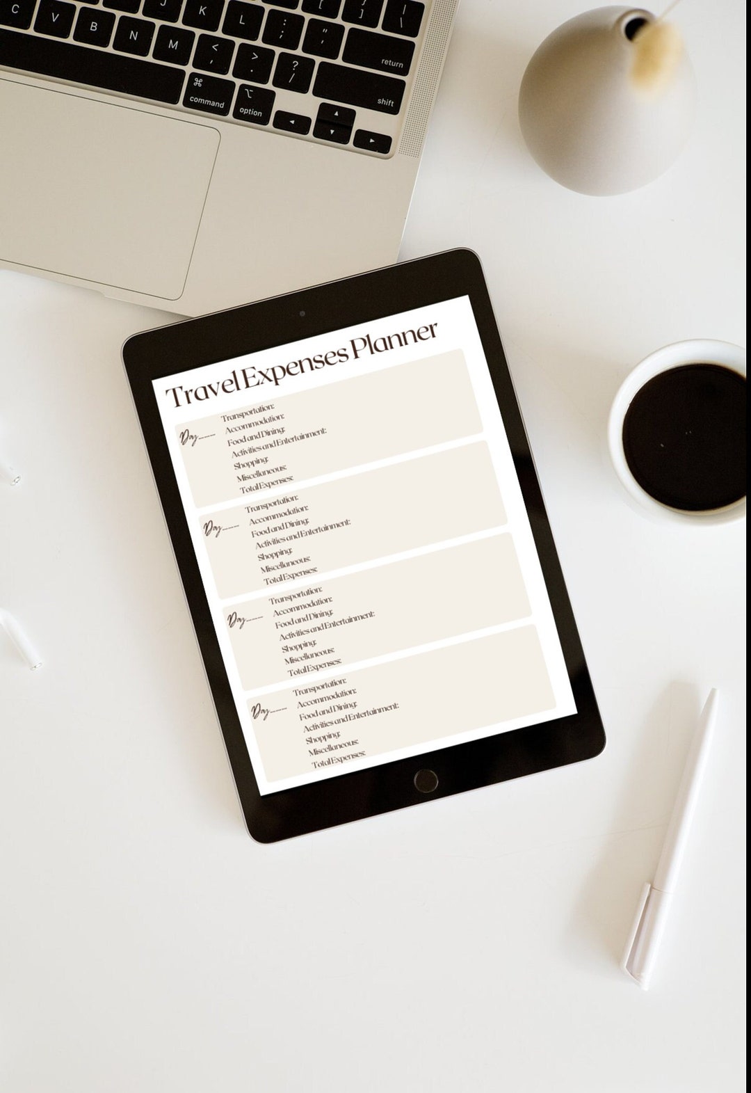 Travel Budget Planner Printable Digital Pdf Vacation Expenses Holiday