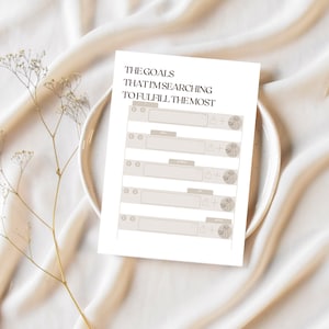 Goal Setting Printable PDF Template. Minimalist Cute Tool for Self ...