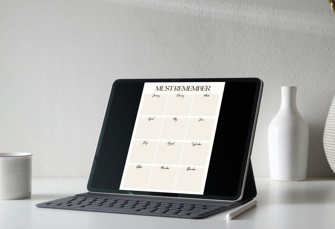 Printable Year at a Glance Planner, Aesthetic Minimalist Organization ...