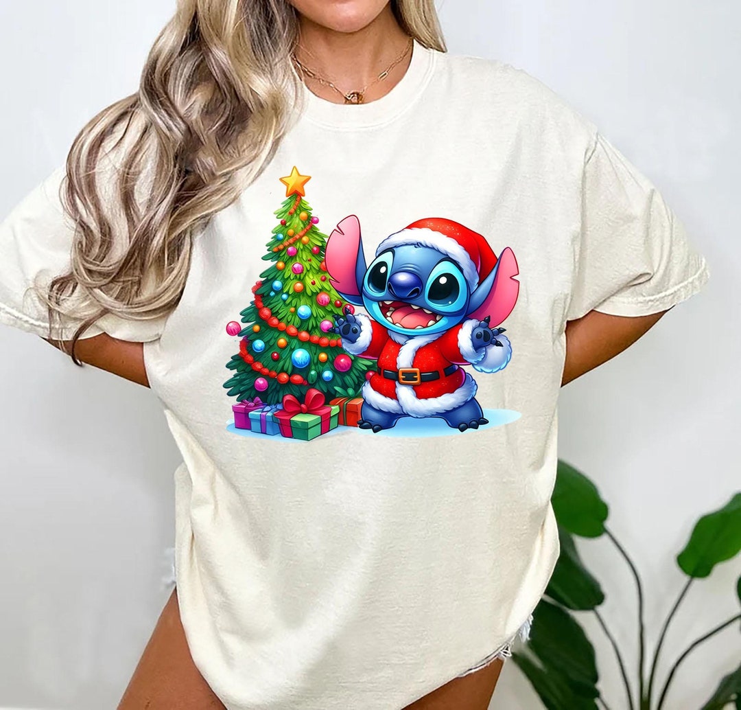 Christmas Stitch Watercolor PNG, Funny Stitch Tree Christmas, Merry ...