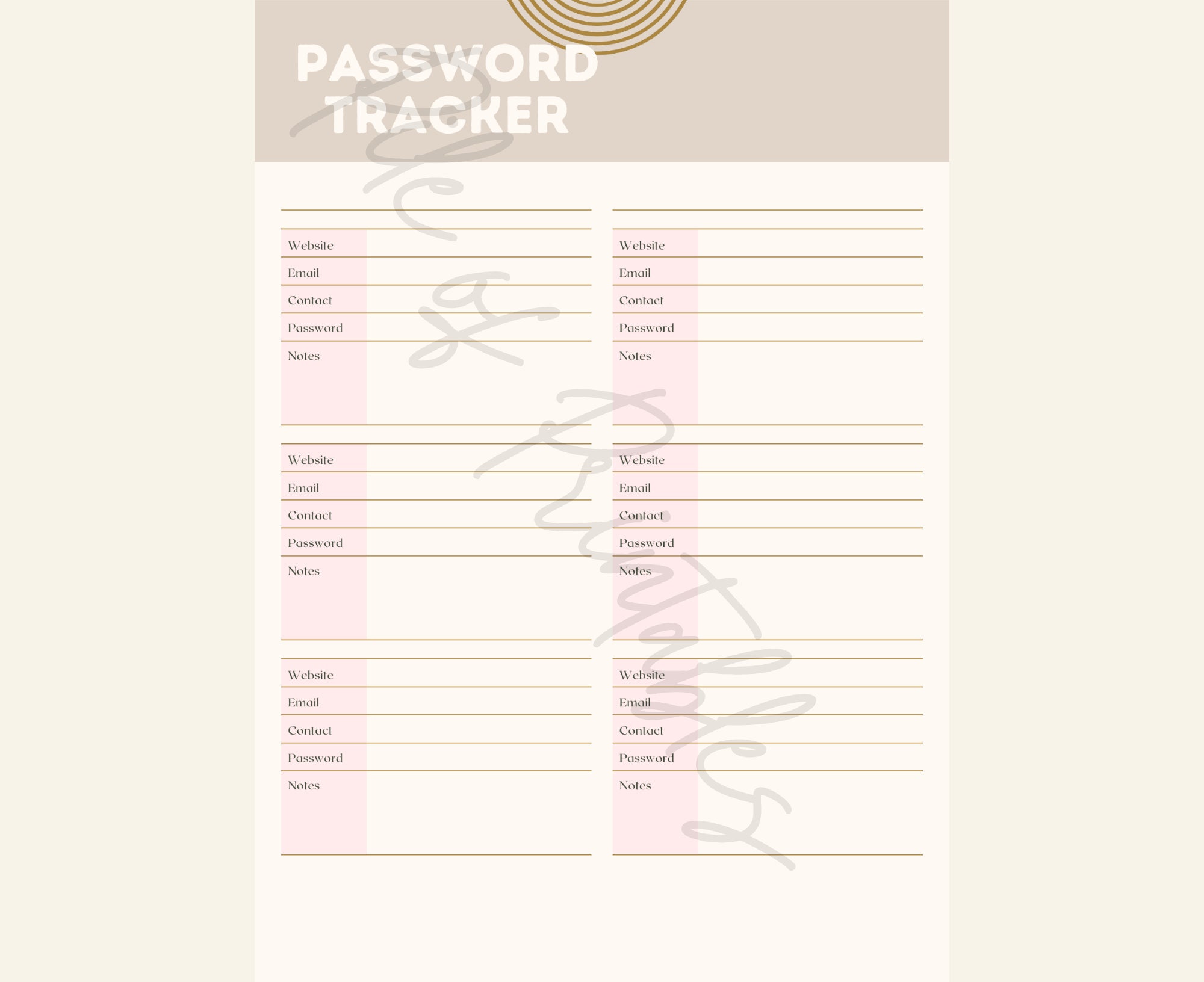 Adult ADHD Printable Planner Journal Blush - Etsy