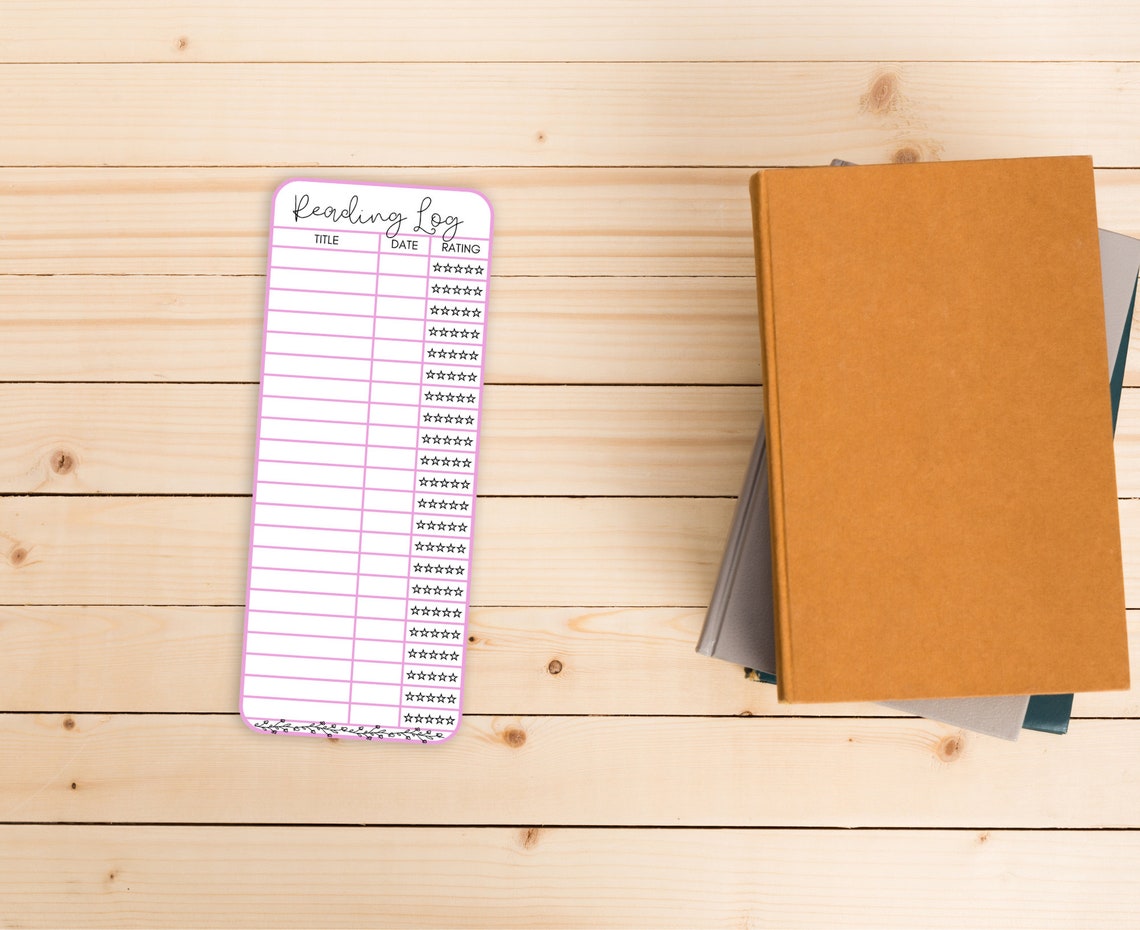 Printable Reading Log Bookmark | Book Ratings | Book Tracker | Library ...