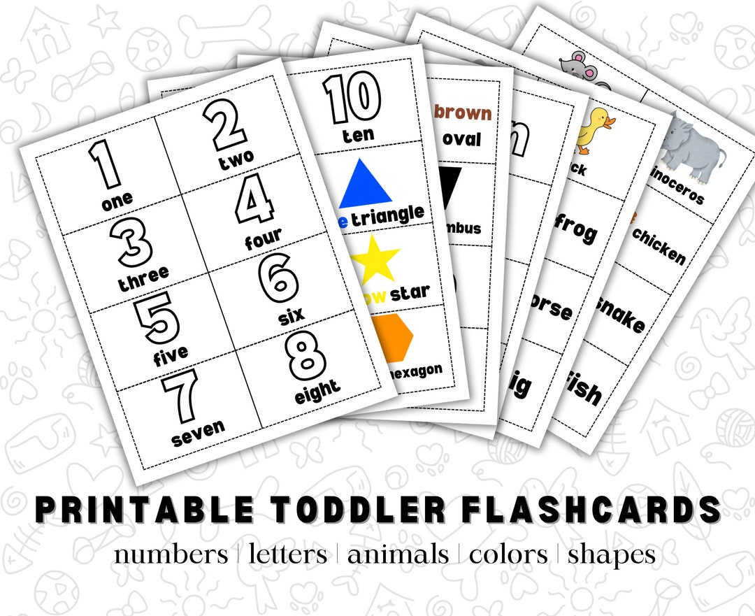 PRINTABLE Toddler Preschool Flashcards | Toddler Activity | Toddler ...