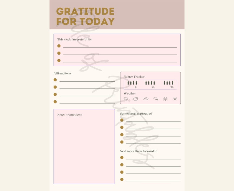 Adult ADHD Printable Planner Journal - Blush - Etsy