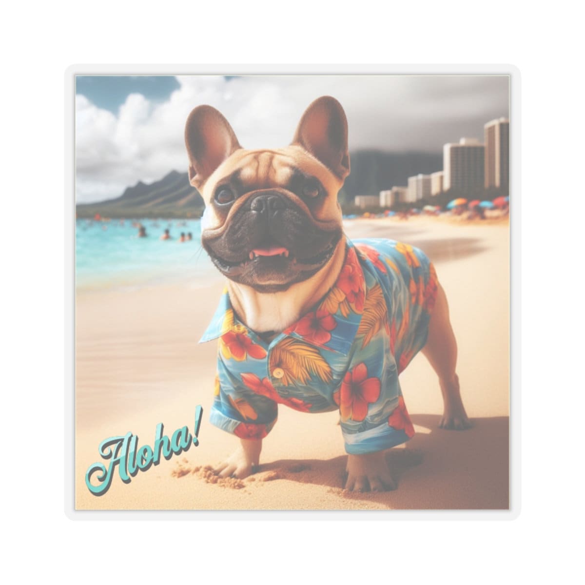 French Bulldog frenchie Day at the Beach Aloha Decal Sticker Various ...