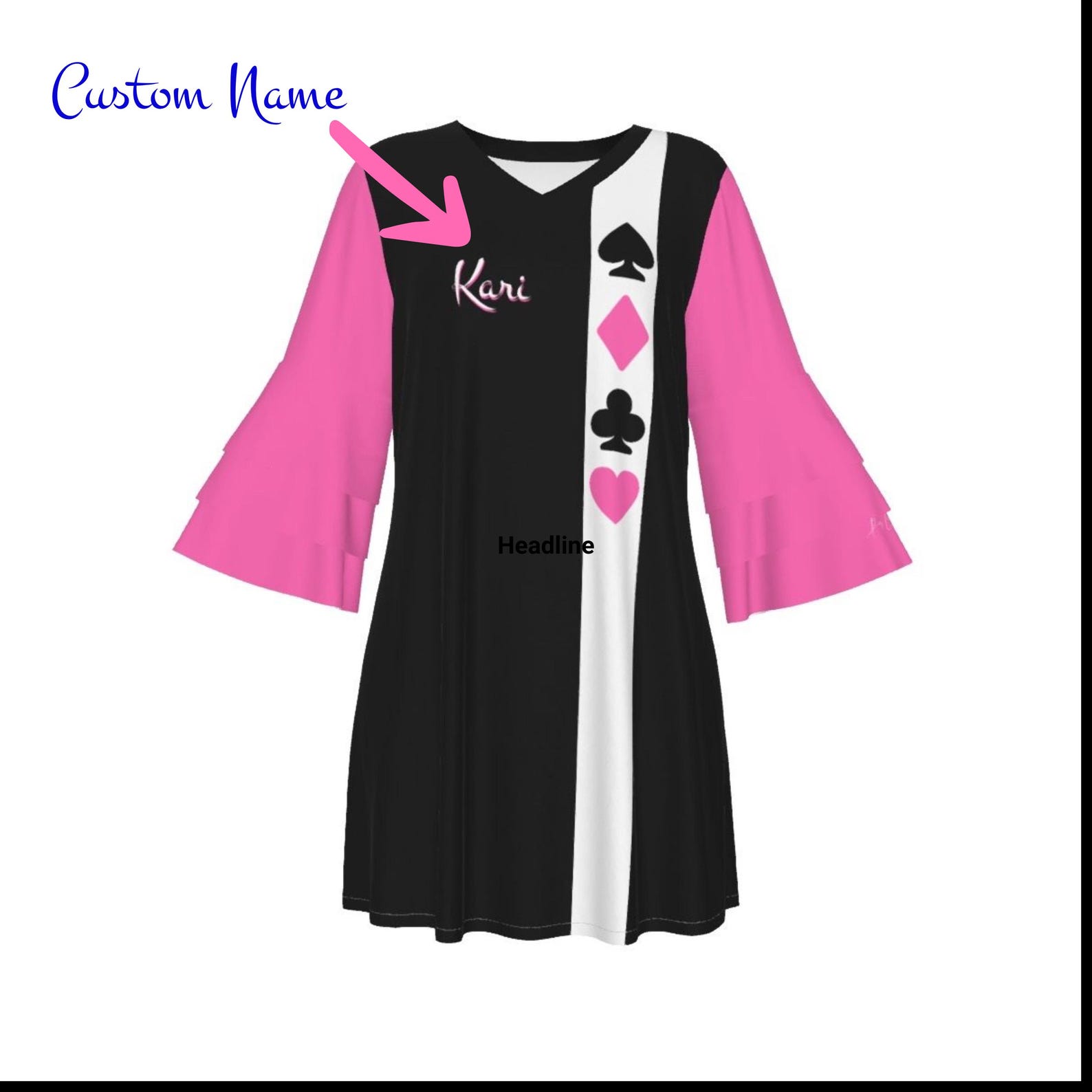 Custom Casino Dress With Name Poker Party Outfit Personalized Vegas ...