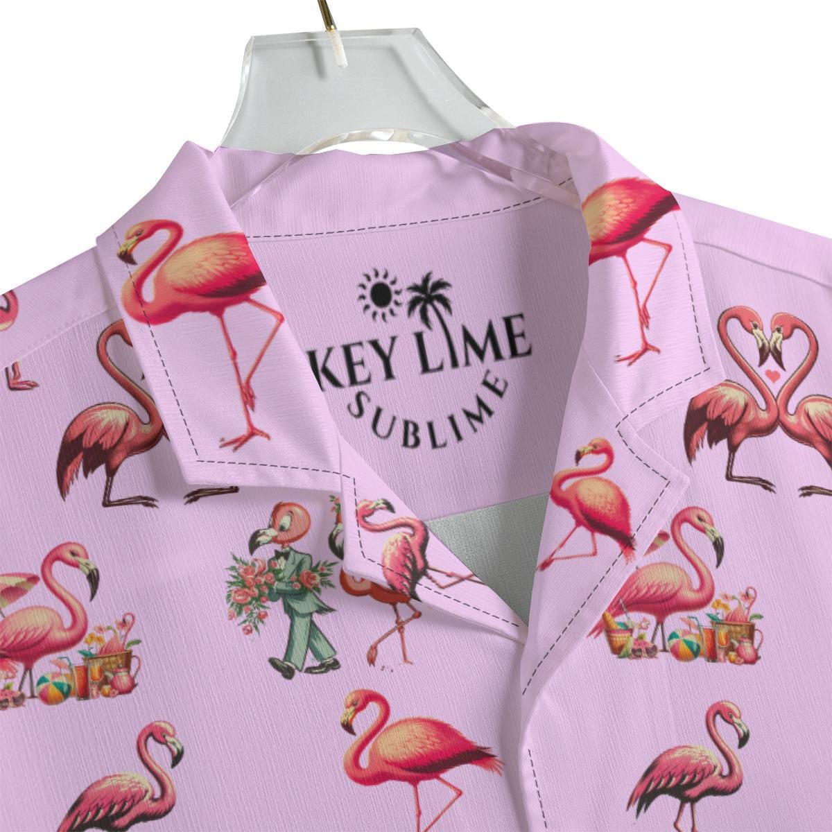 Pink Flamingo Paradise Button-up Pink Shirt From the 'shell-yeah ...