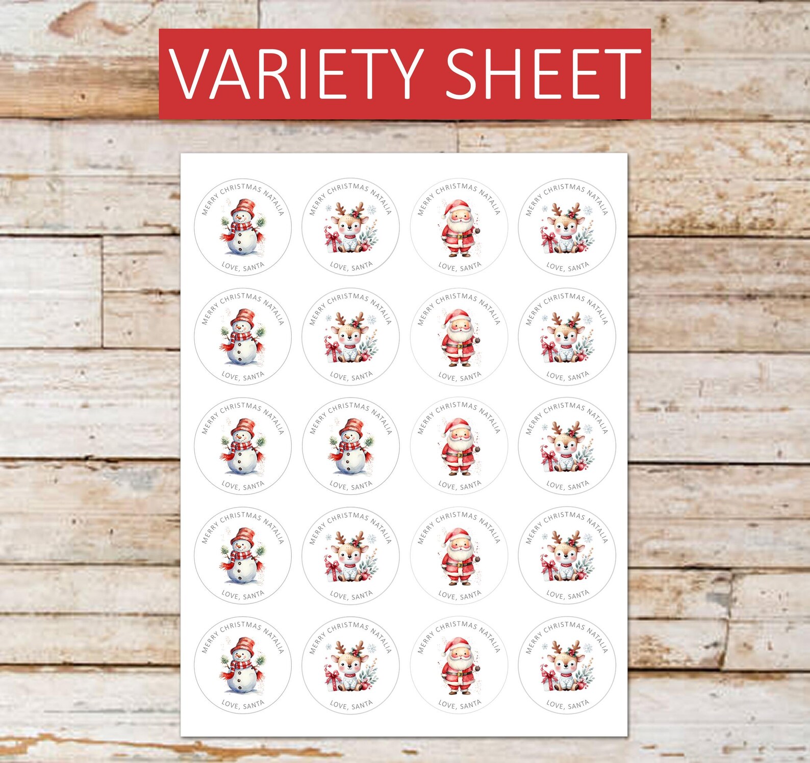 Personalized Kids Christmas Stickers for Holiday Gifts | Custom Name ...