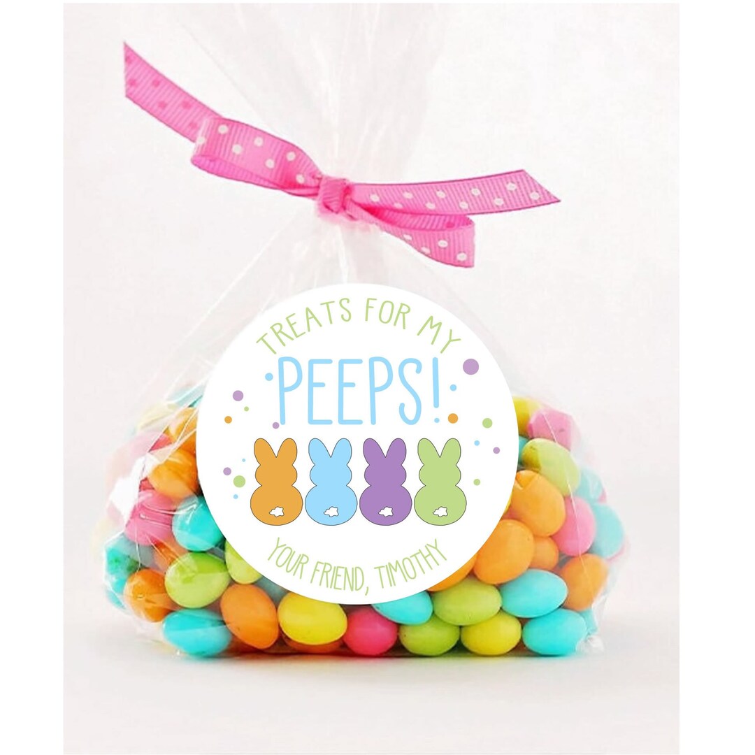 Custom Easter Labels – "treats for My Peeps" Personalized Stickers for ...