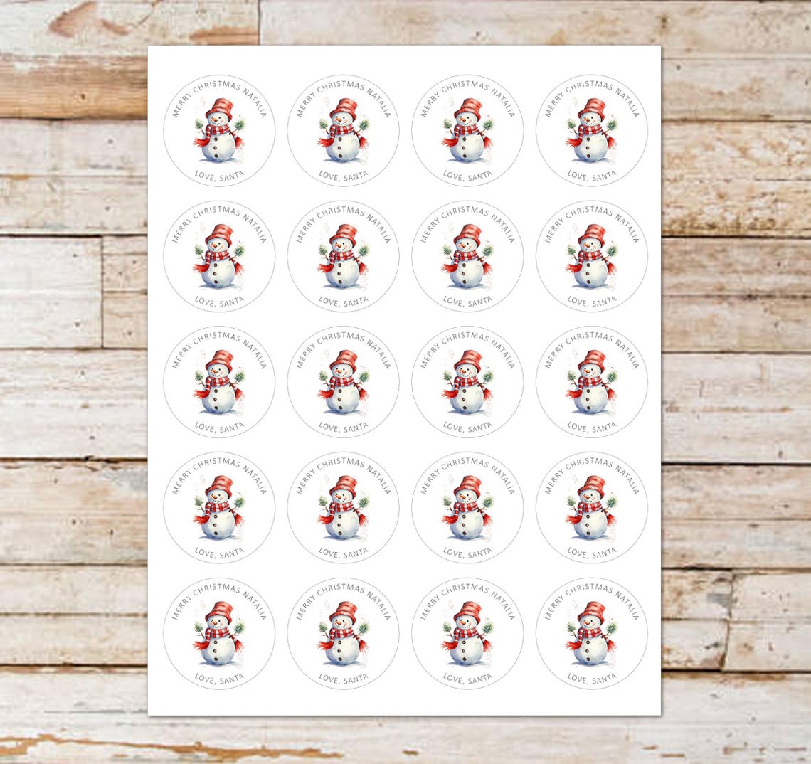 Personalized Kids Christmas Stickers for Holiday Gifts | Custom Name ...
