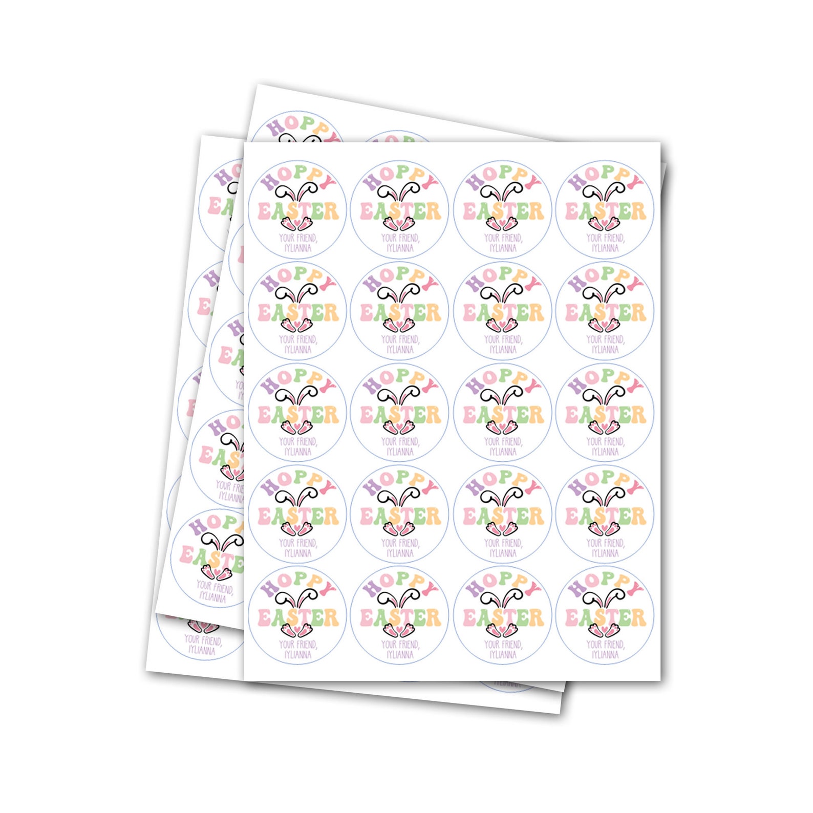 Happy Easter Stickers - Personalized Name Labels for Easter Baskets ...