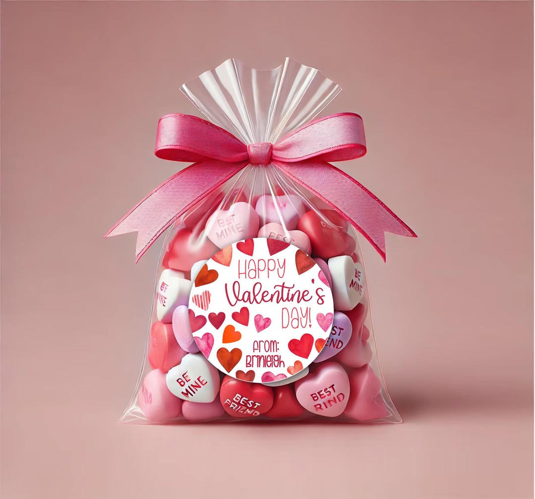 Personalized Valentine’s Day Labels for Candy Bags | Custom Happy ...