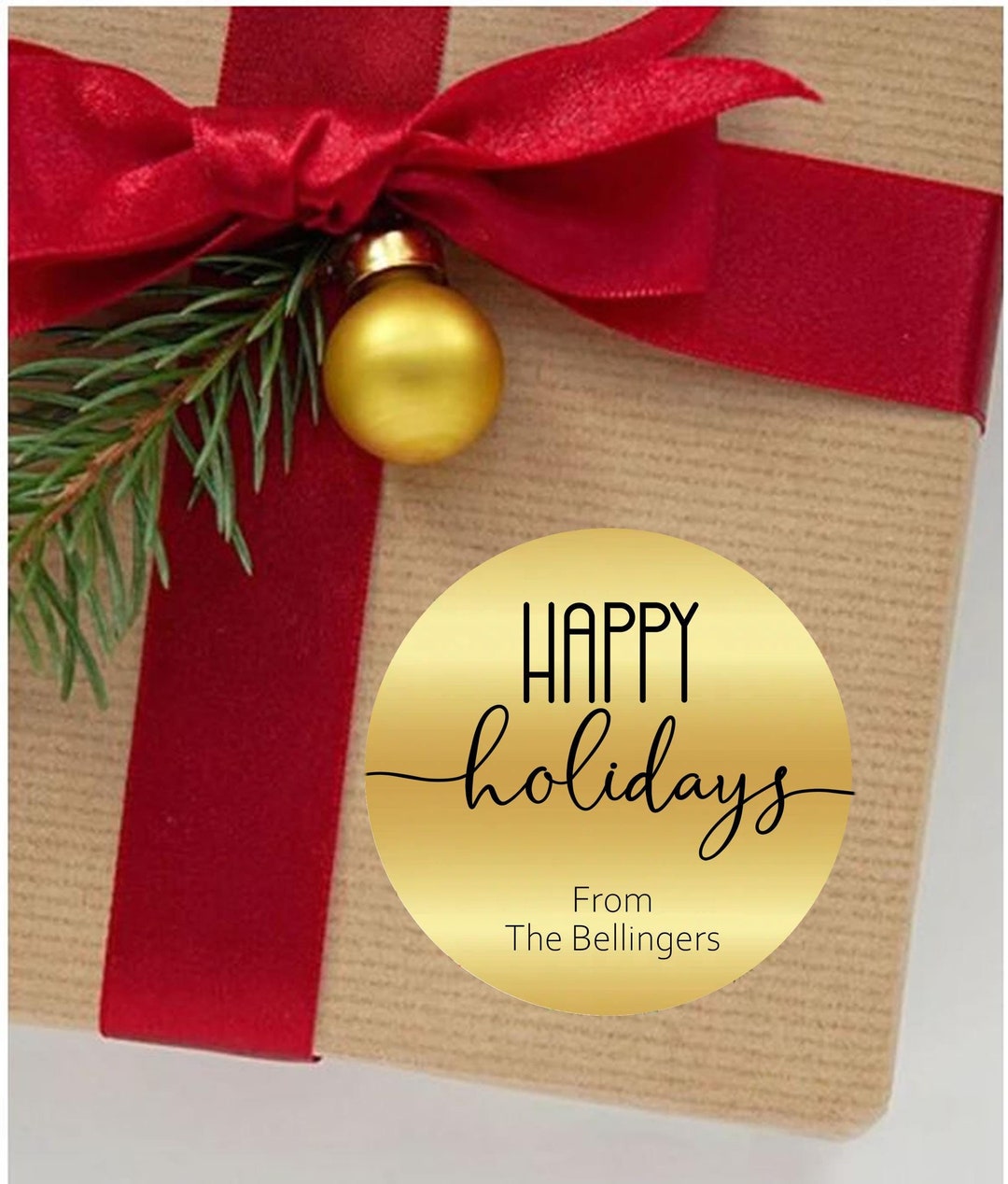 Personalized Happy Holidays Gift Labels Custom Holiday Stickers With ...
