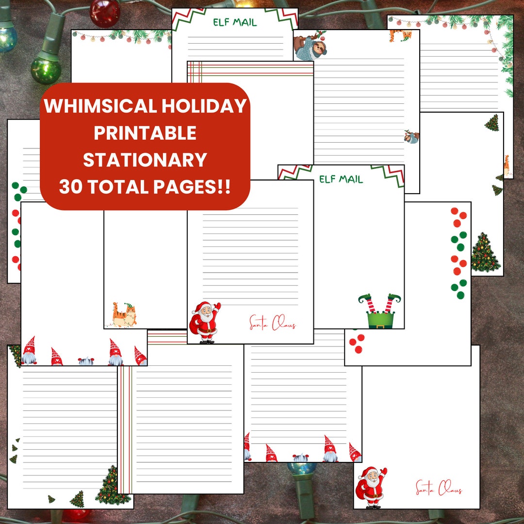 Digital Christmas Paper, Printable Stationary, Holiday Paper, Christmas ...