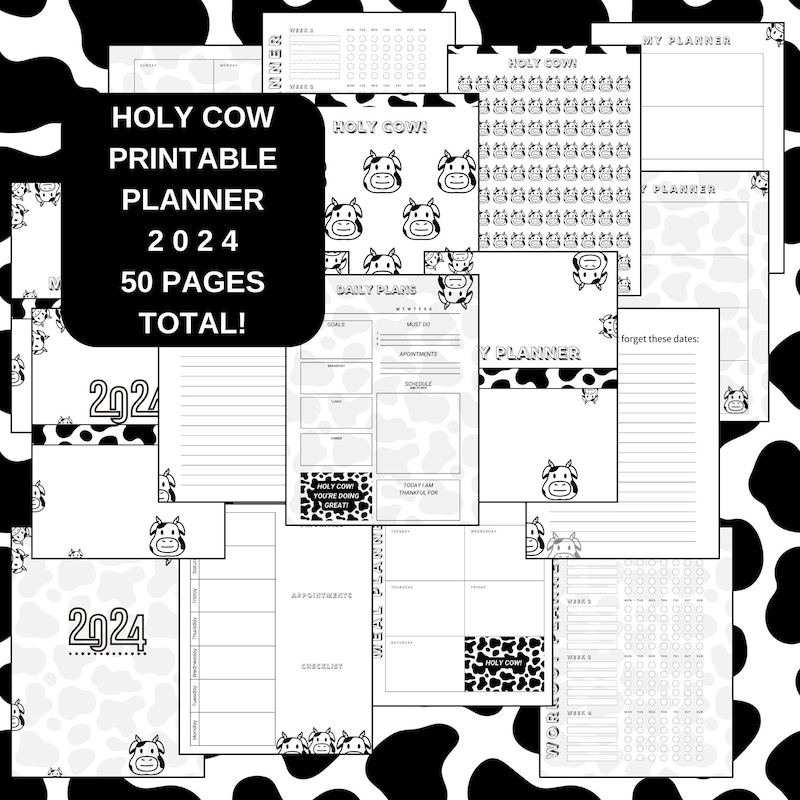 Printable Cow Print Calendar - Etsy