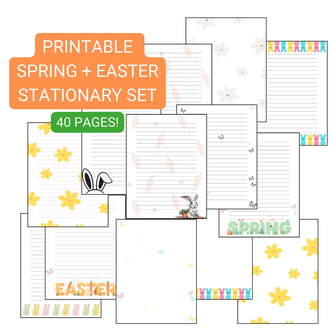 Fun Spring Stationary, Easter Stationary, Printable Stationary, Spring ...