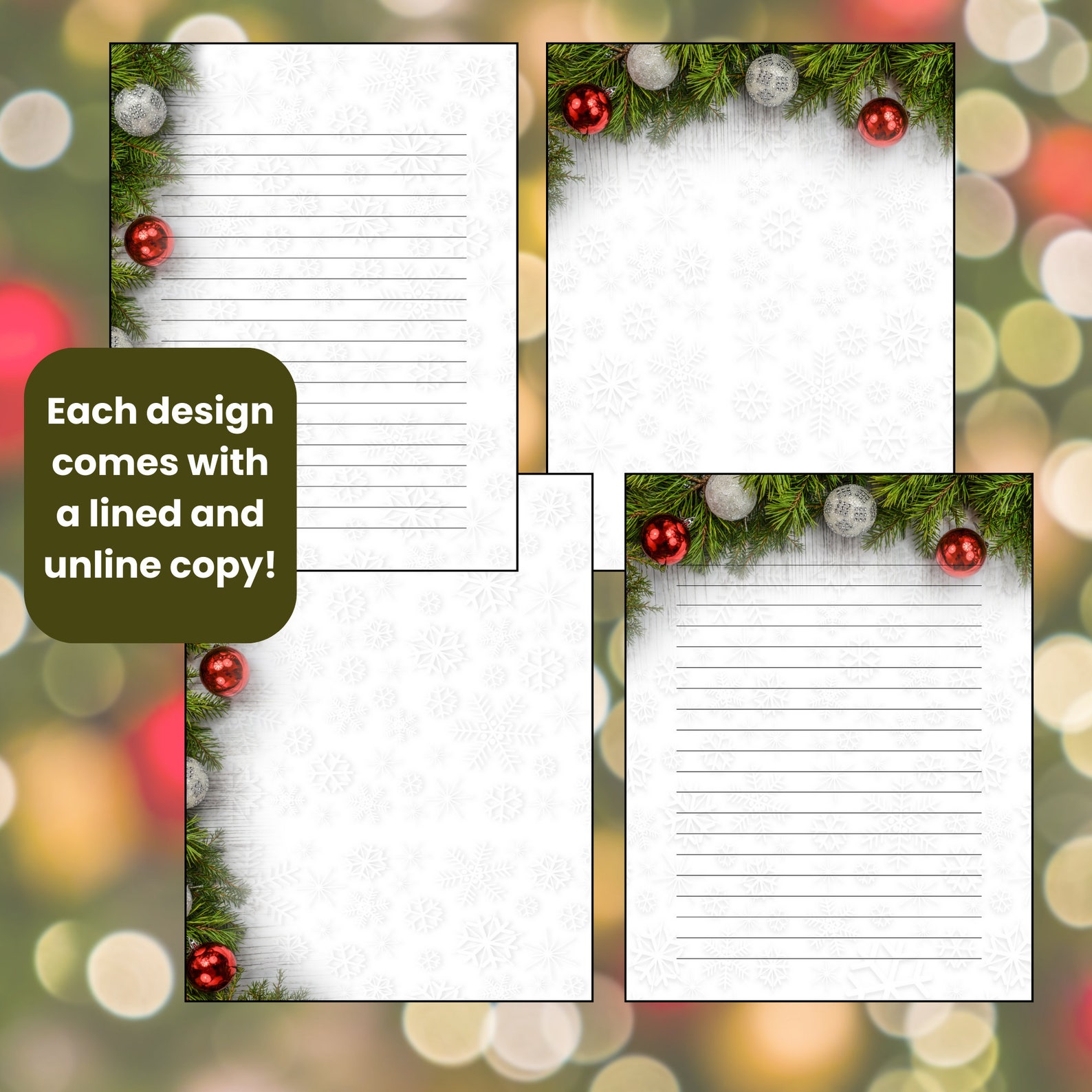 Ultimate Classic Holiday Stationary Bundle, Printable CHRISTMAS ...