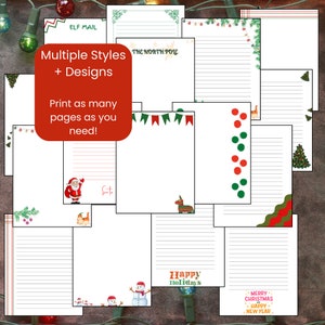 Digital Christmas Paper, Printable Stationary, Holiday Paper, Christmas ...