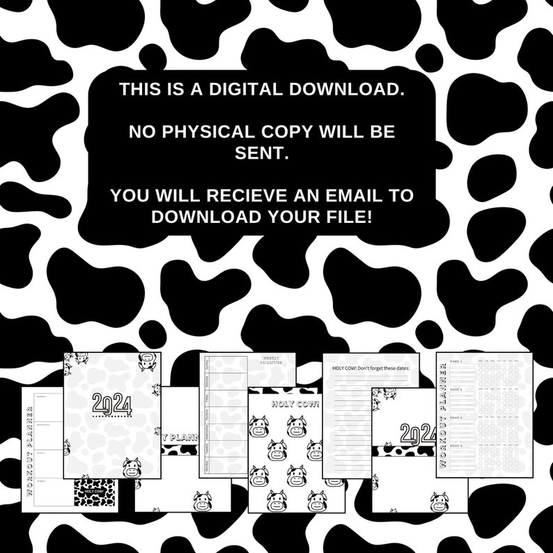 2024 DIGITAL PLANNER, Printable Organizer Bundle, Meal + Workout ...