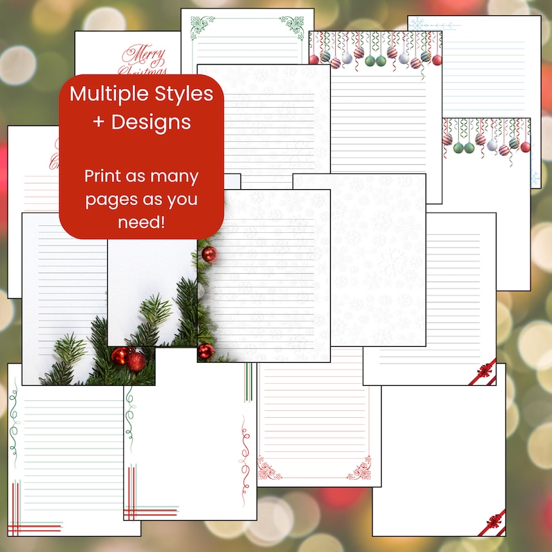 Ultimate Classic Holiday Stationary Bundle, Printable CHRISTMAS ...