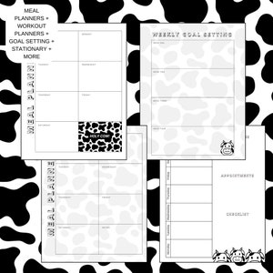 2024 Cow Print Planner Bundle, Goal Setting, Agendas (digital Download ...