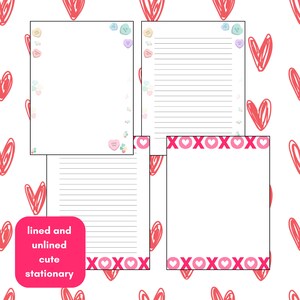 Printable VDAY Stationary, Valentines Day Stationary, Lined PRINTABLE ...