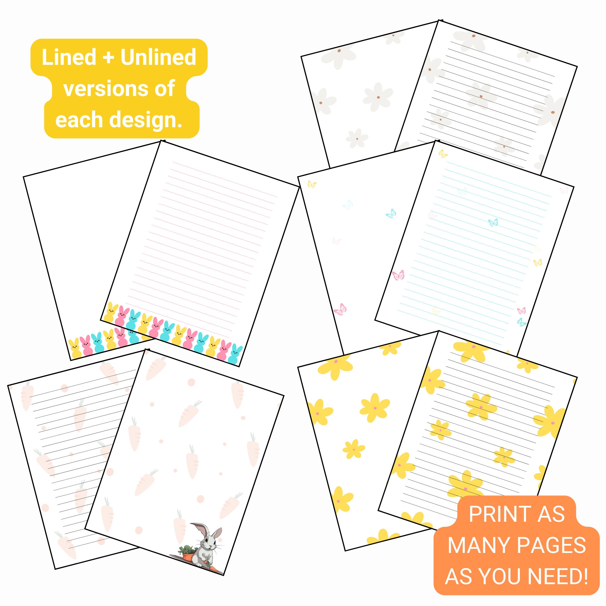 Fun Spring Stationary, Easter Stationary, Printable Stationary, Spring ...