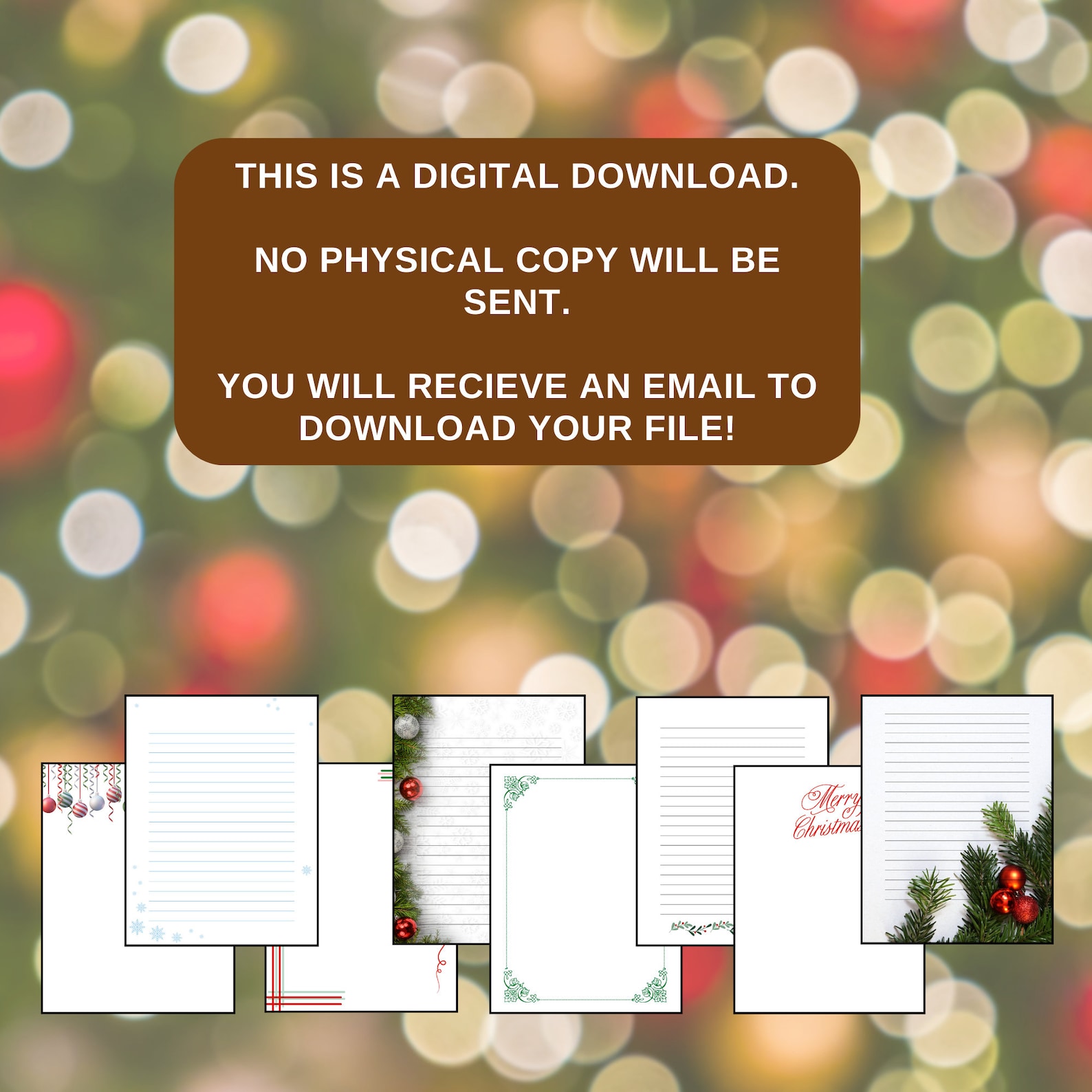 Ultimate Classic Holiday Stationary Bundle, Printable CHRISTMAS ...