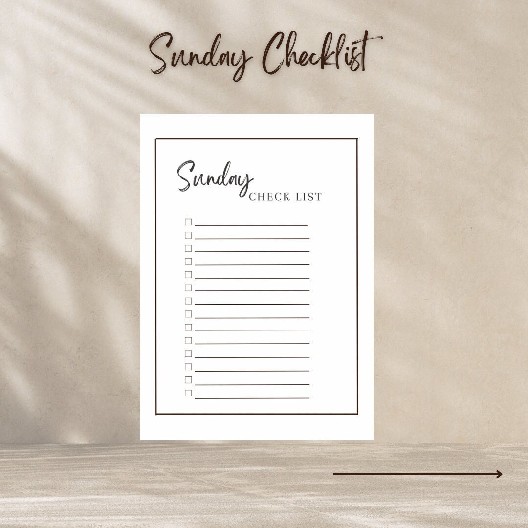 Printable Checklist - Etsy