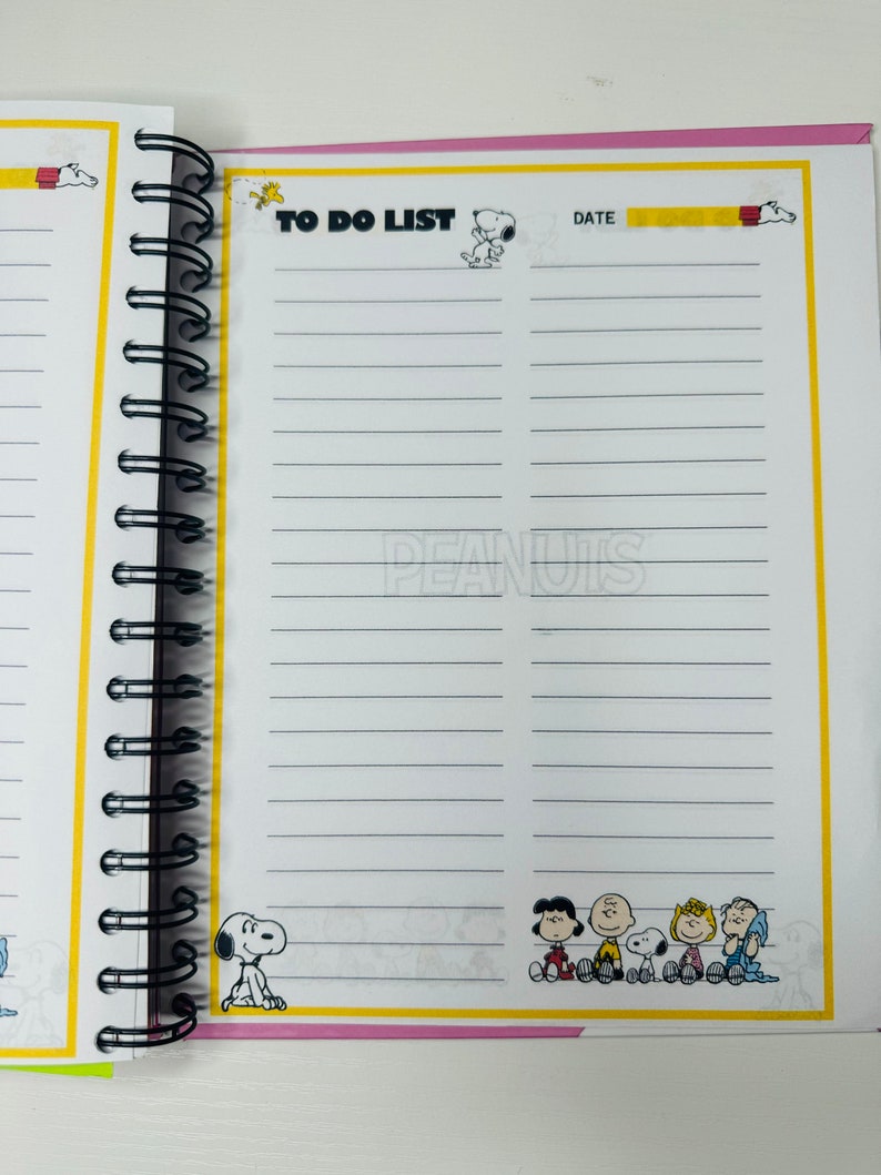 Daily Planner Peanuts, Personalized Peanuts, Snoopy Hardcover Journal ...