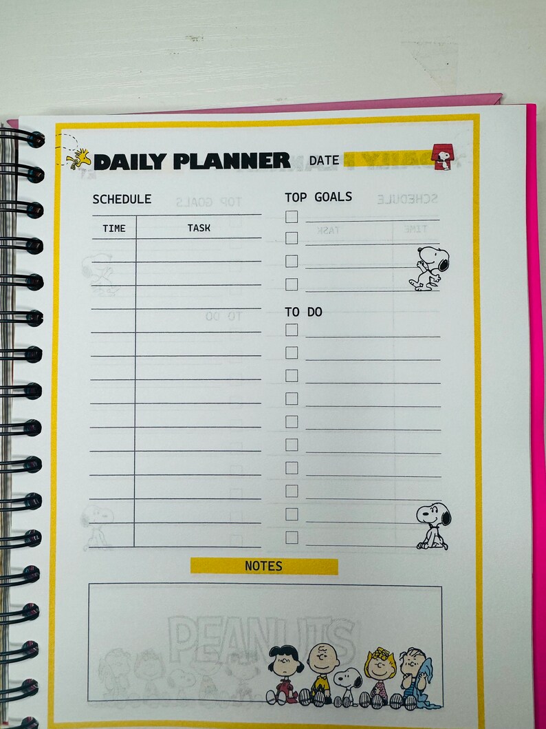 Daily Planner Peanuts, Personalized Peanuts, Snoopy Hardcover Journal ...