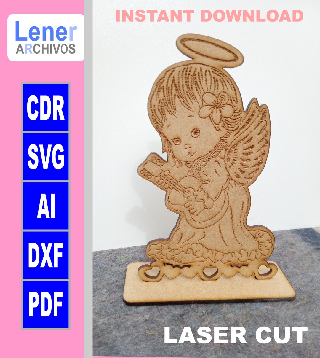 Angel for Laser Cutting/ Angel SVG / Angel De Bautizo DXF / SVG Digital ...
