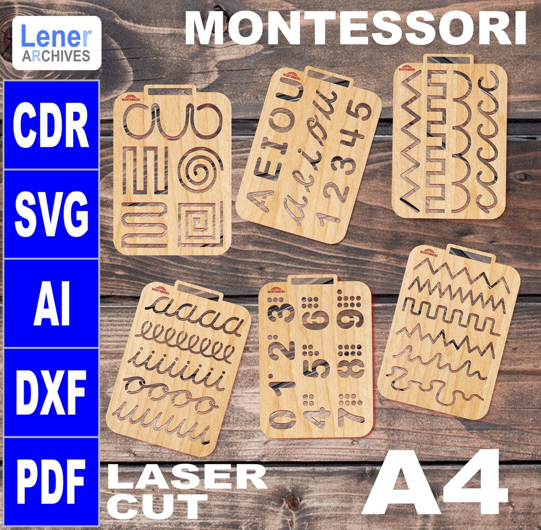 Montessori Laser Cut Files, Montessori Wood Templates, Child ...