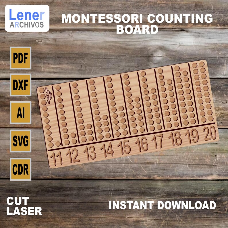 Counting Board Number Tracing Board Montessori Board 10 to 20 Board ...