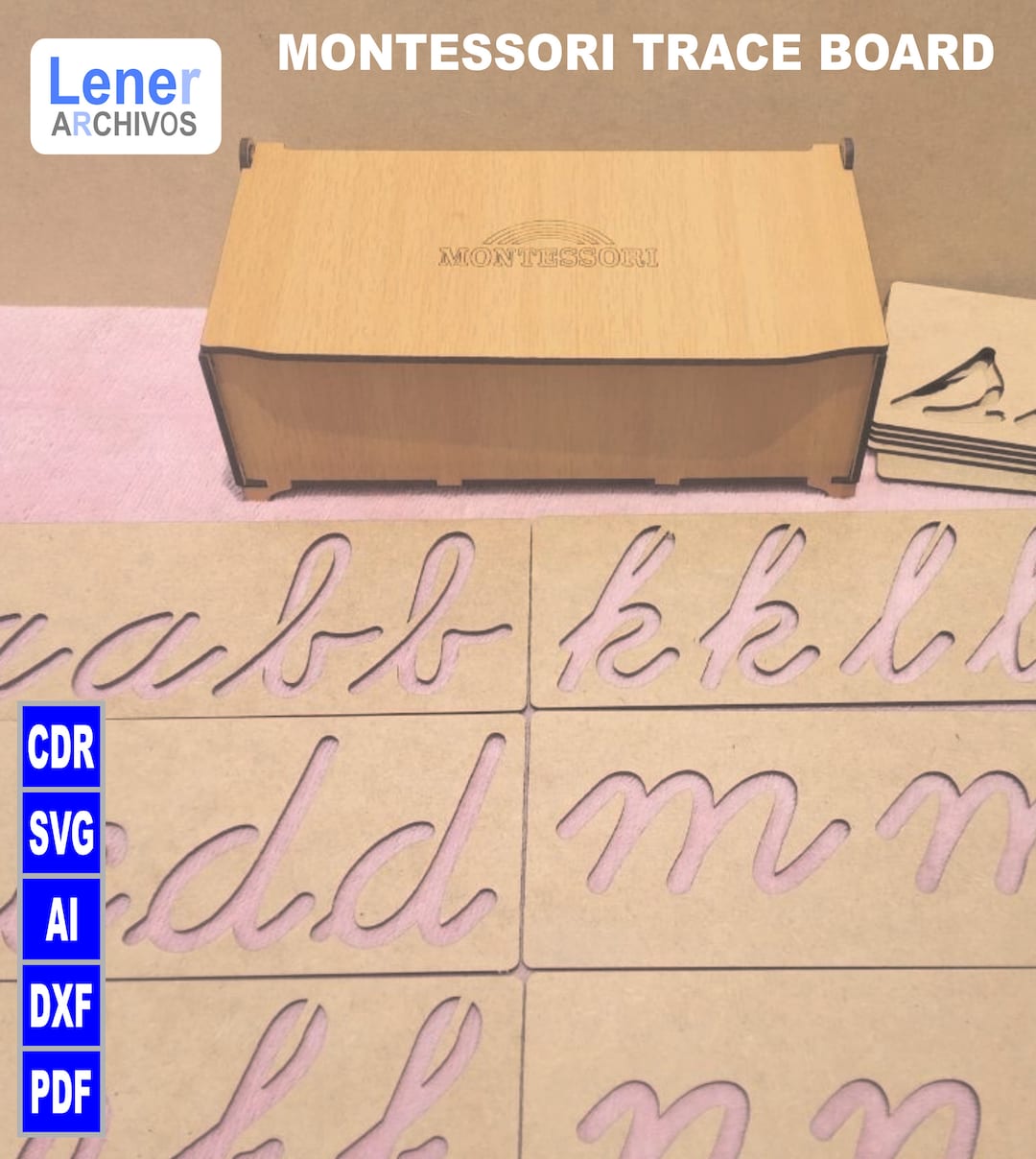 Montessori Tracing Board, Learning to Write, Lowercase Montessori ...