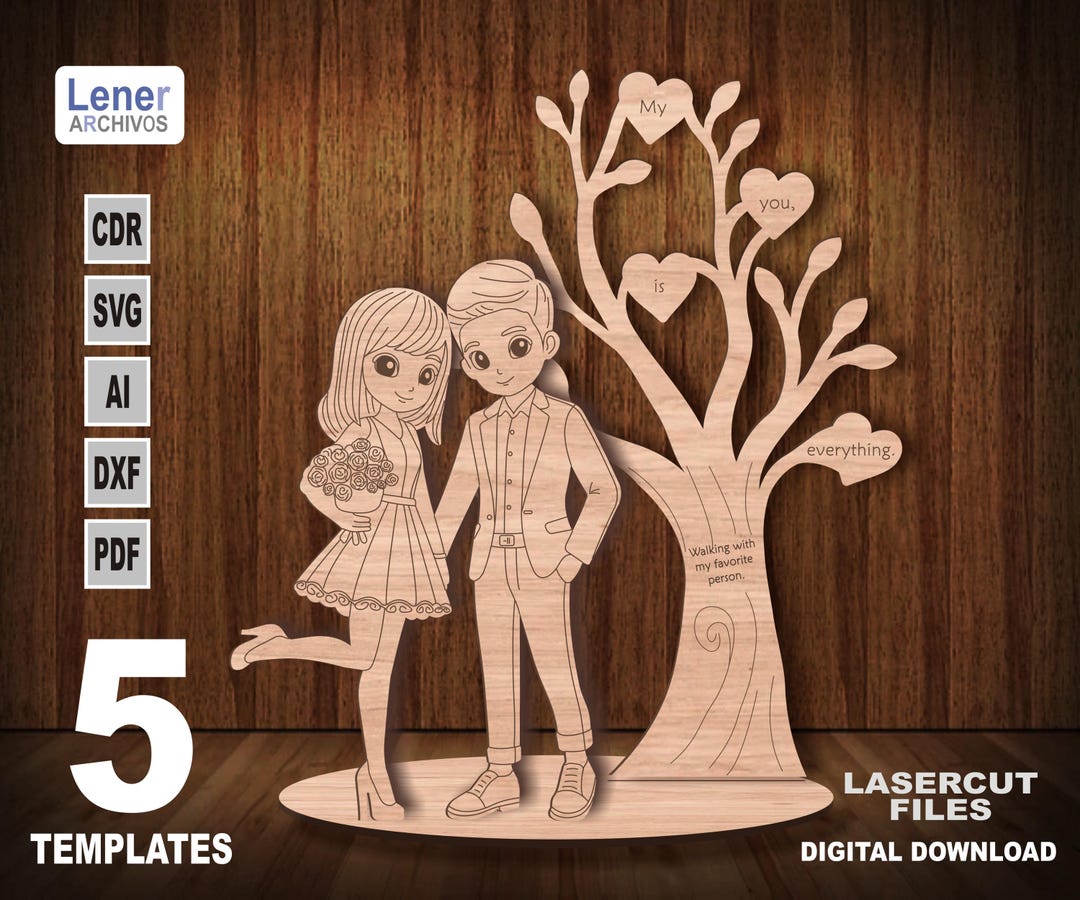 Decoración de pareja personalizada cortada con láser, decoración de ...