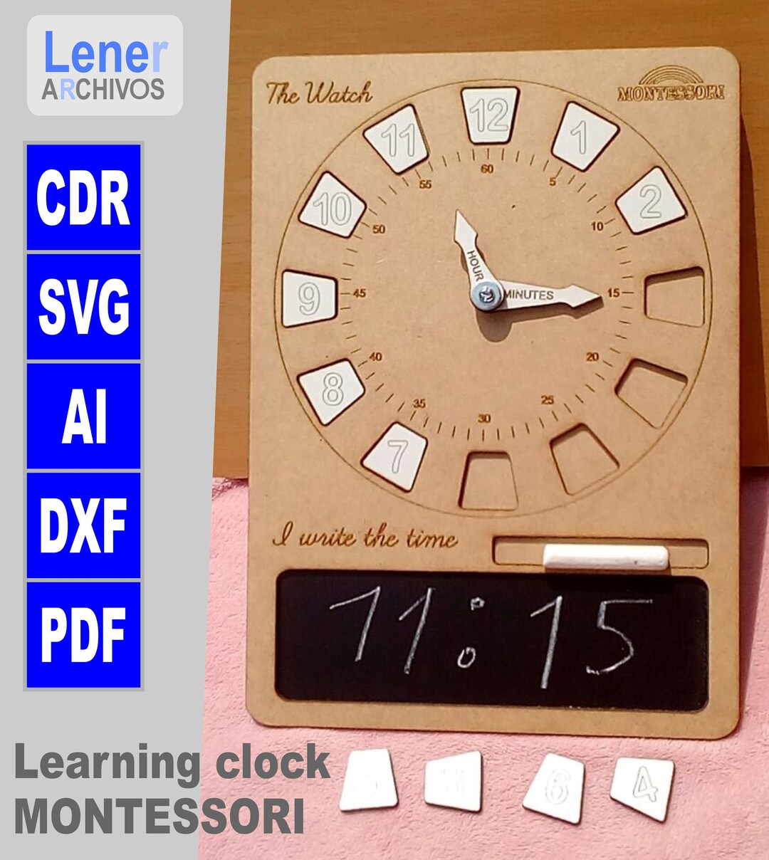 Kids Learning Clock, Laser Cut Toy Files, SVG, PDF Files Laser Cut ...