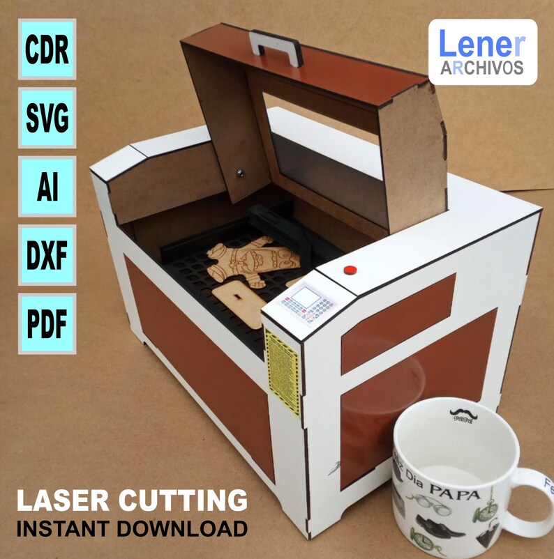 Laser cut machine miniature MDF PDF, SVG Plywood Miniature Plan of 3d ...