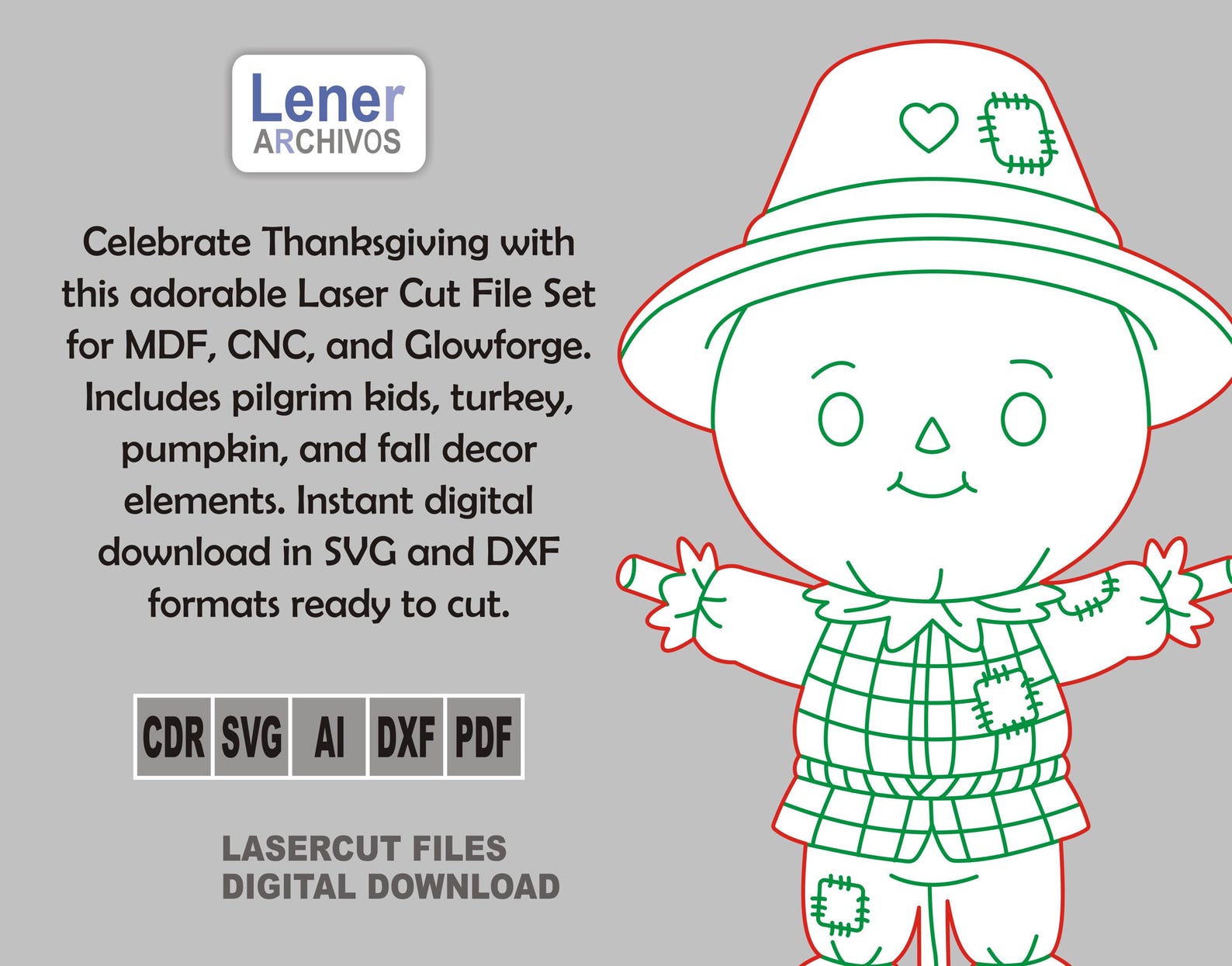 Thanksgiving Laser Cut Files SVG DXF | MDF Turkey Pumpkin Pilgrim Kids ...