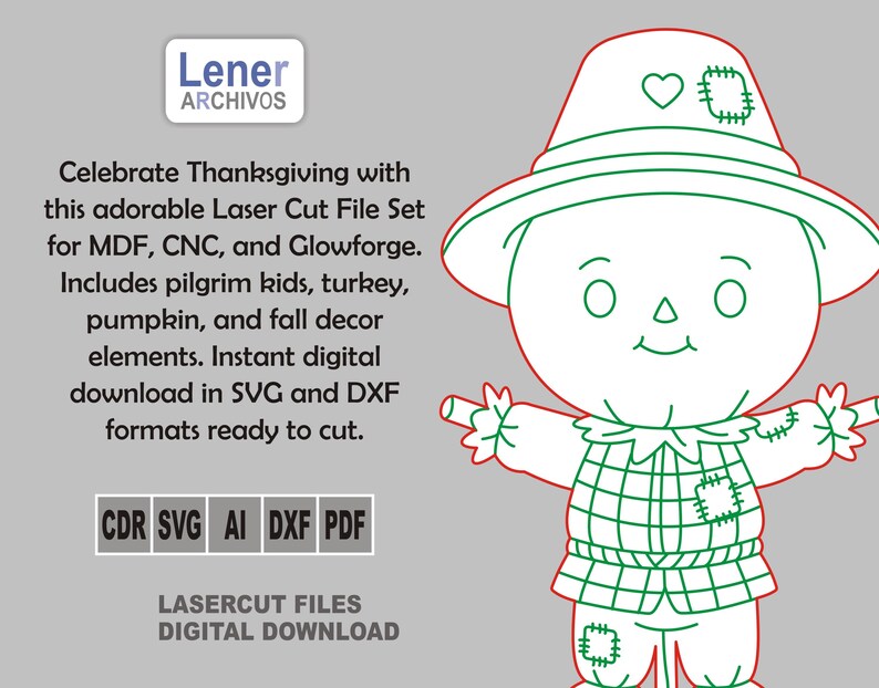 Thanksgiving Laser Cut Files SVG DXF | MDF Turkey Pumpkin Pilgrim Kids ...
