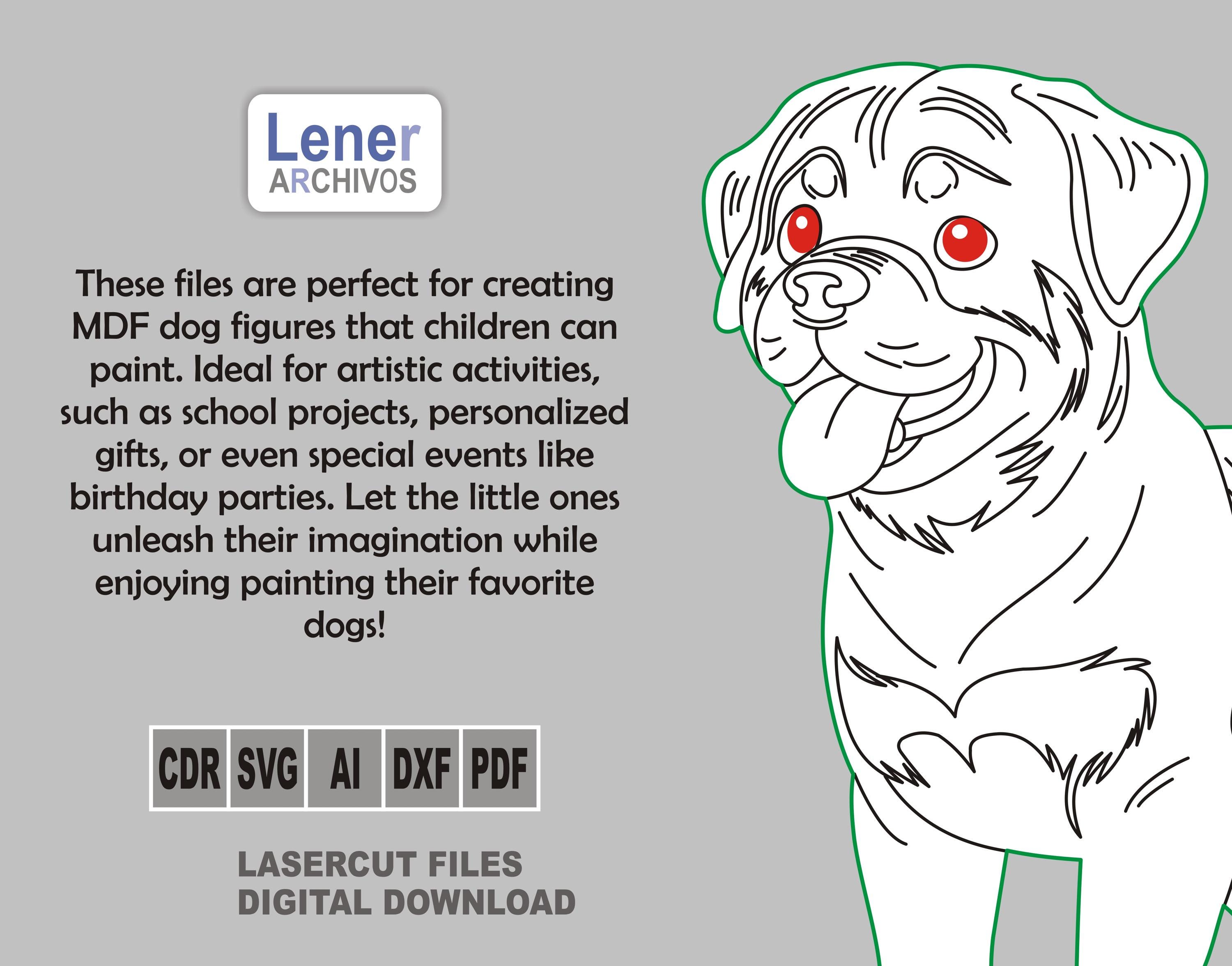 MDF Dogs to Paint, Beagle, Rottweiler, Samoyed, Laser Cut Glowforge PDF ...